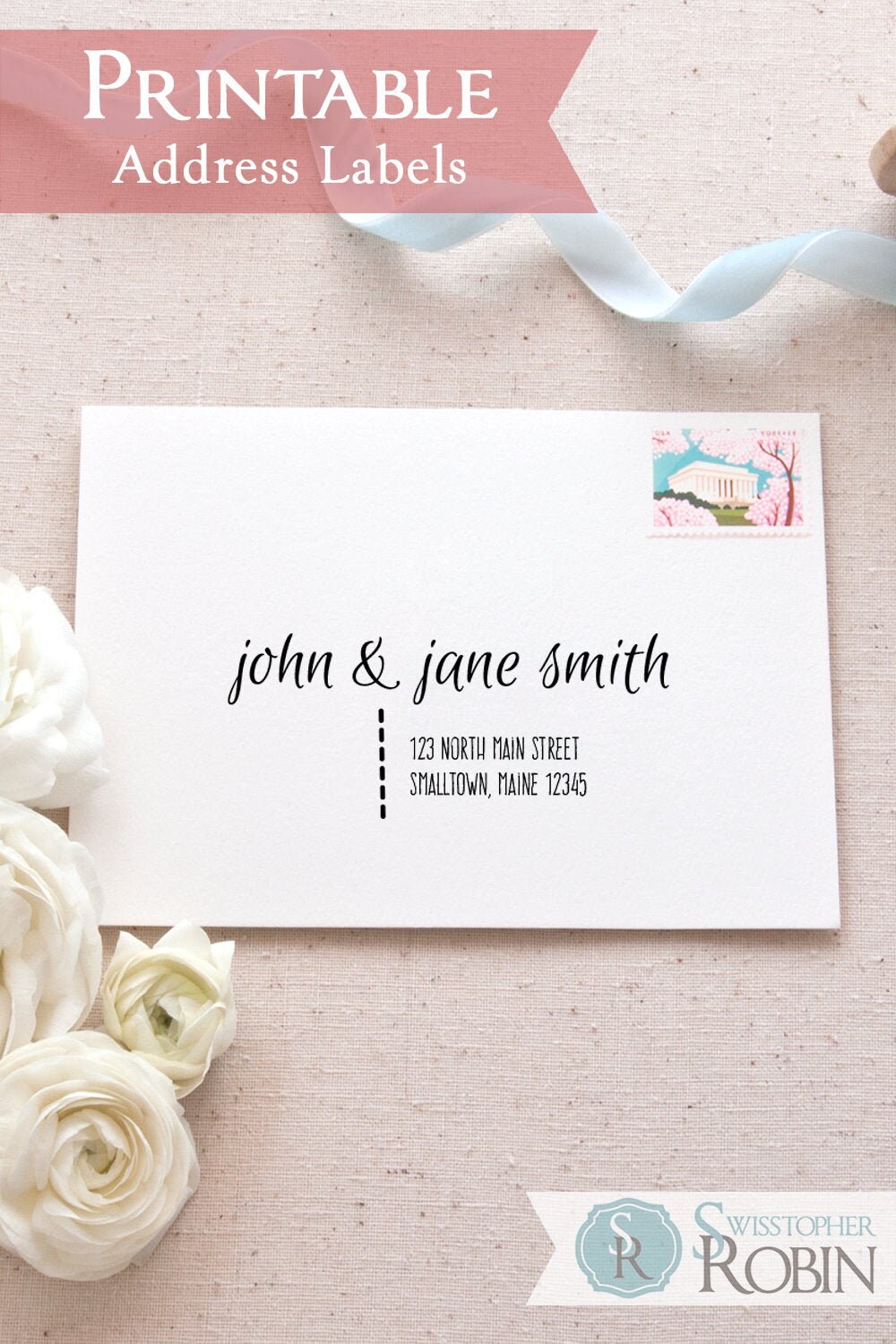 Printable Mail Address Labels Template Casual Calligraphy Printable ...