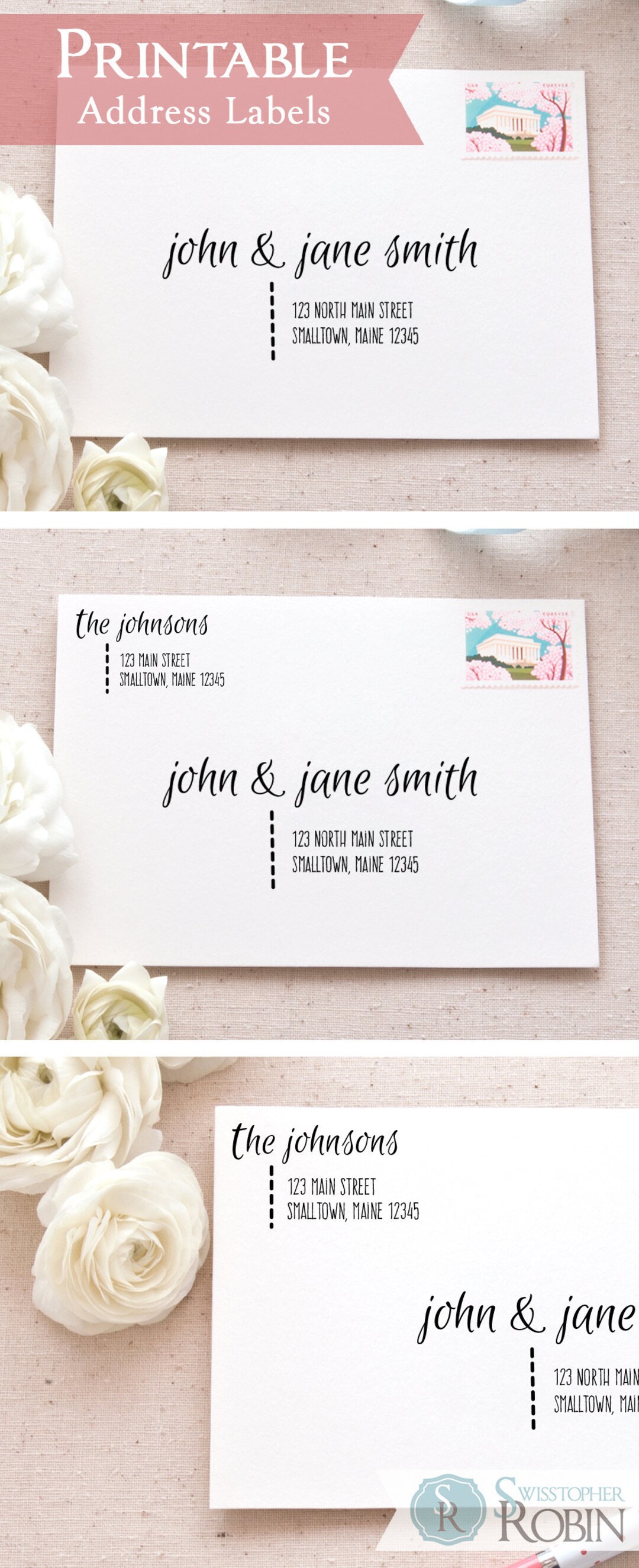 Printable Mail Address Label Template Bundle Printable Mail Labels for ...