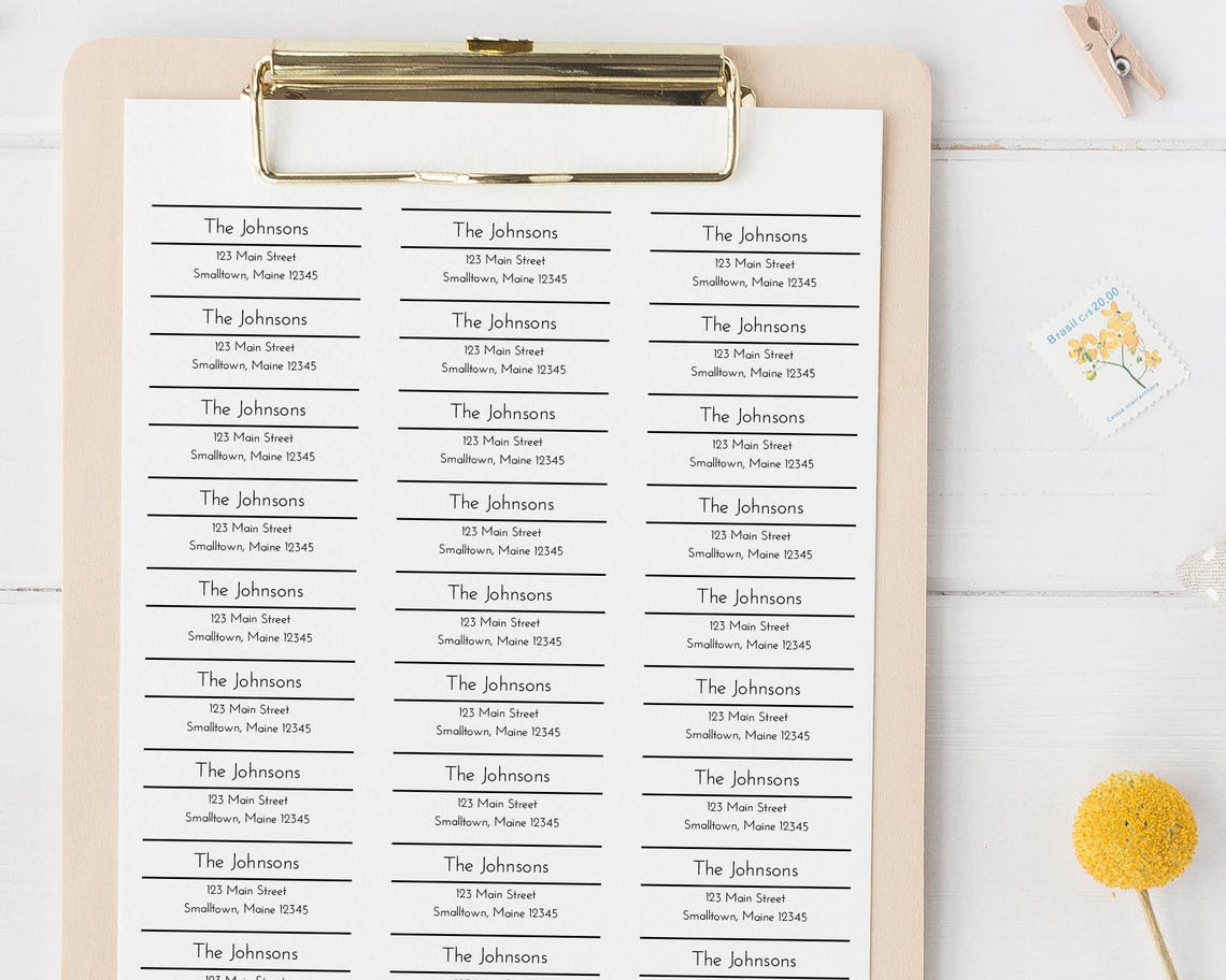 Printable Mail Address Label Template Clean and Modern | Etsy