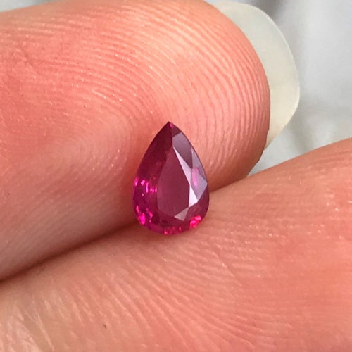 6x4mm Pear Cut Natural Ruby 0.46 Carat Loose Gemstone Faceted - Etsy