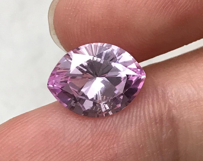 12x9mm Light Pink Lab Sapphire 4 Carat, Fancy Marquise Cut, Man-made ...