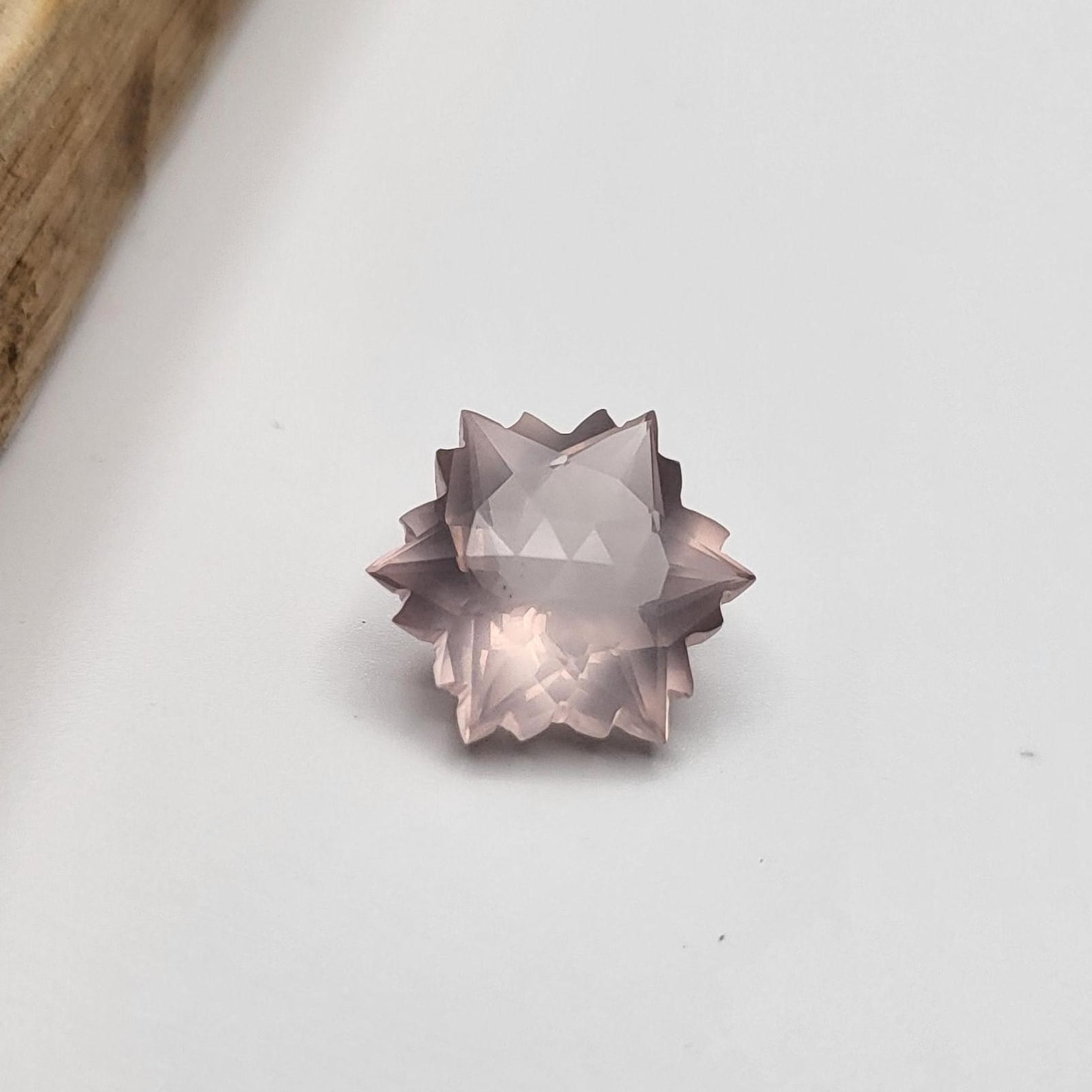 Snowflake Cut Rose Quartz 4 Carat Fancy Cut, 11.5mm Loose Faceted Gem ...