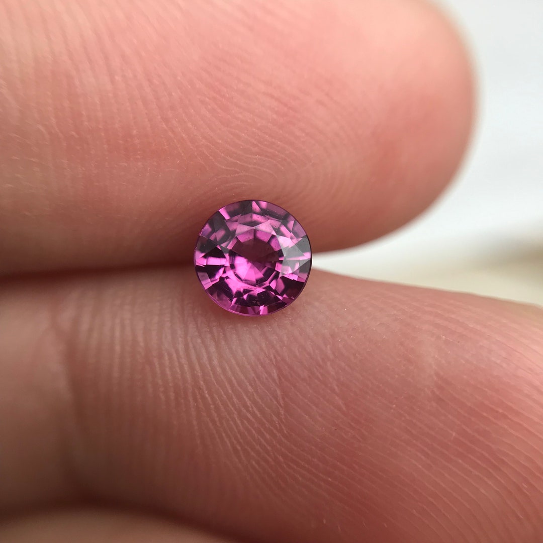 Purple Pink Rhodolite Garnet 0.63 Carat 5mm Round Gemstone, Purplish ...