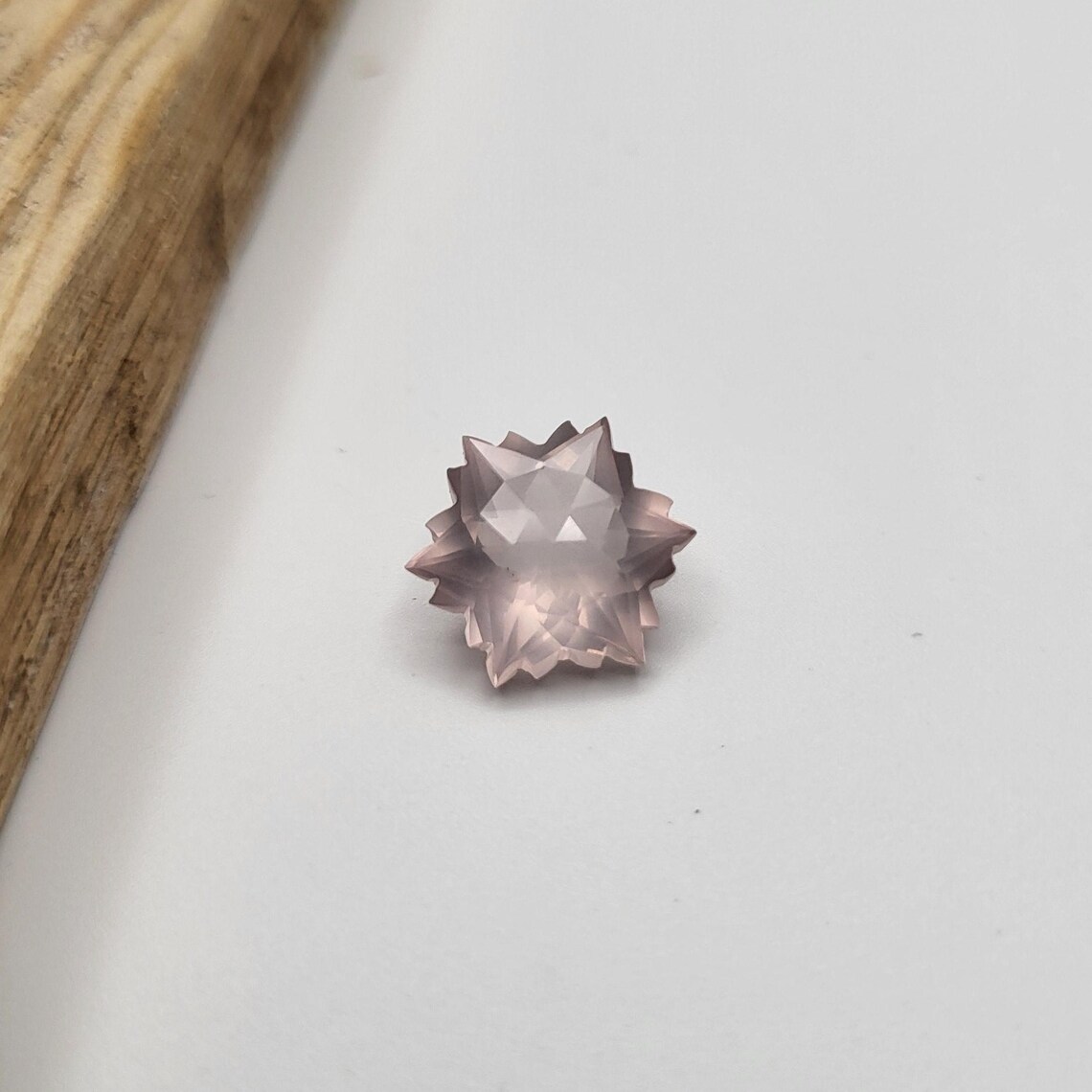 Snowflake Cut Rose Quartz 4 Carat Fancy Cut, 11.5mm Loose Faceted Gem ...