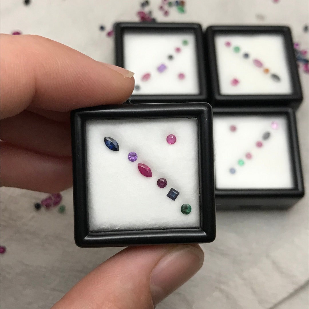 7 Gemstone Mix, 2mm Wide Loose Faceted Gems, Extra Small Faceted Gems ...