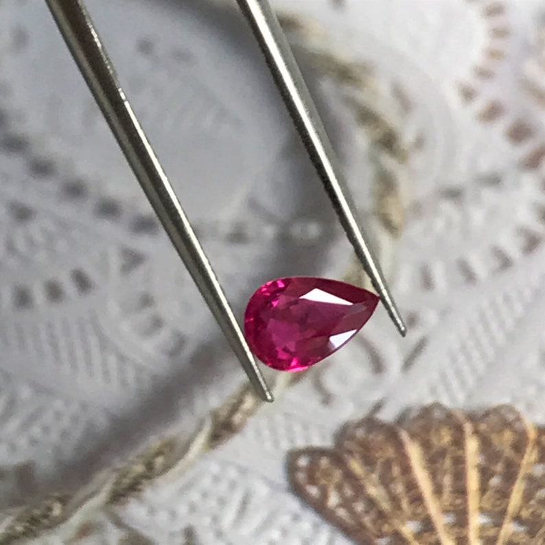6x4mm Pear Cut Natural Ruby 0.46 Carat Loose Gemstone Faceted - Etsy