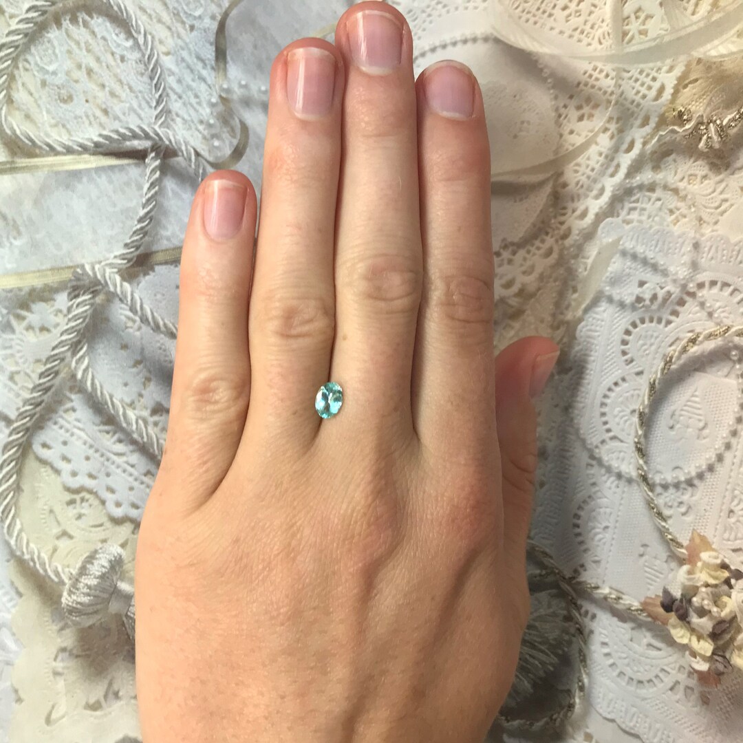 7x5mm Natural Copper Bearing Cuprian Light Green Blue Mozambique ...