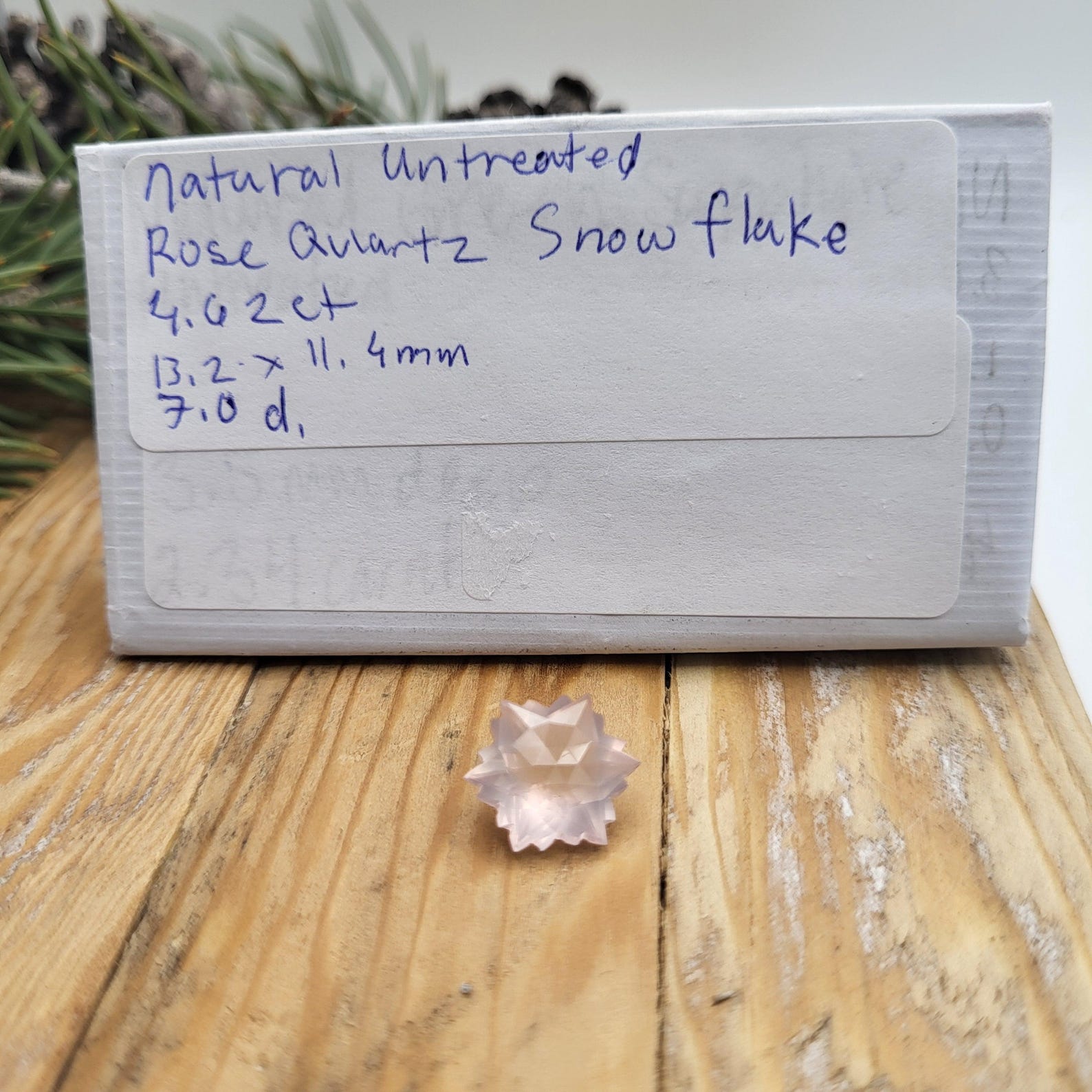 Snowflake Cut Rose Quartz 4 Carat Fancy Cut, 11.5mm Loose Faceted Gem ...