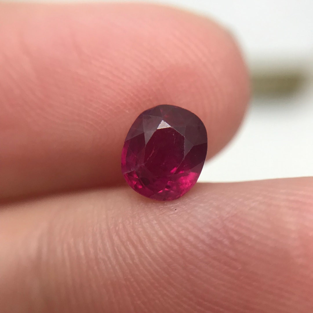 1.21 Ct GIA Certified Red Ruby Heated W/residues 6.5x5.5mm Loose ...