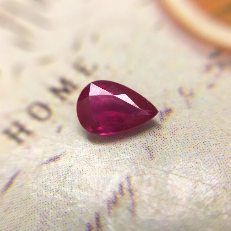 6x4mm Pear Cut Natural Ruby 0.46 Carat Loose Gemstone Faceted - Etsy