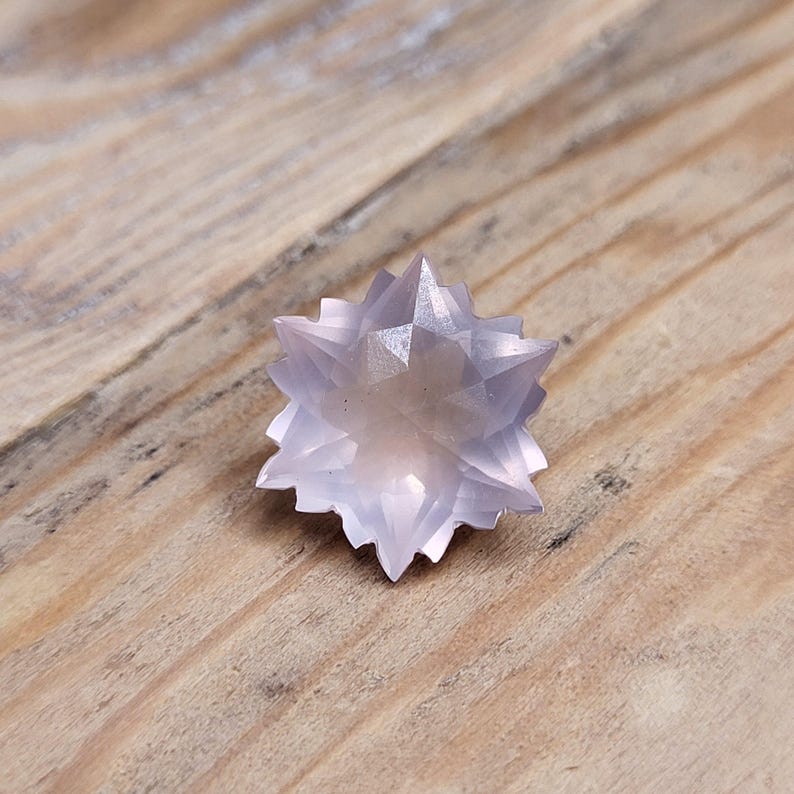 Snowflake Cut Rose Quartz 4 Carat Fancy Cut, 11.5mm Loose Faceted Gem ...