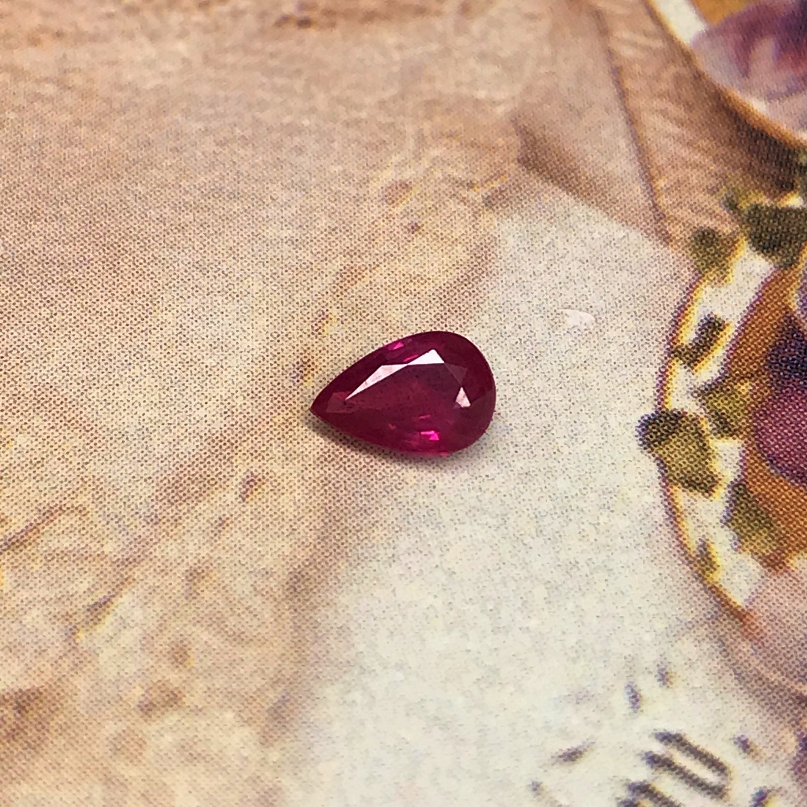 6x4mm Pear Cut Natural Ruby 0.46 Carat Loose Gemstone Faceted | Etsy