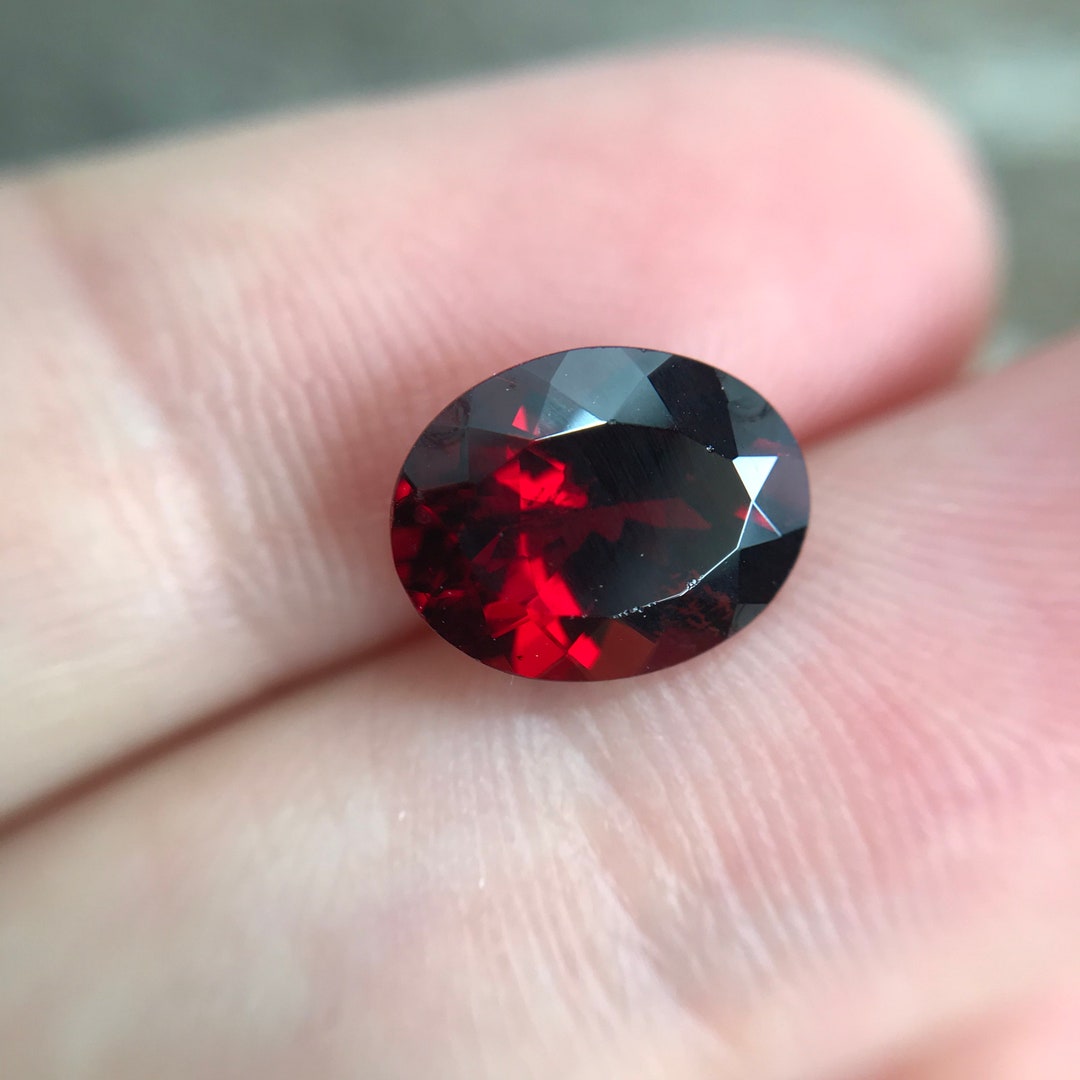 Natural Deep Red Garnet, 3 Carat 10x8mm Oval Cut, Unmounted Faceted ...