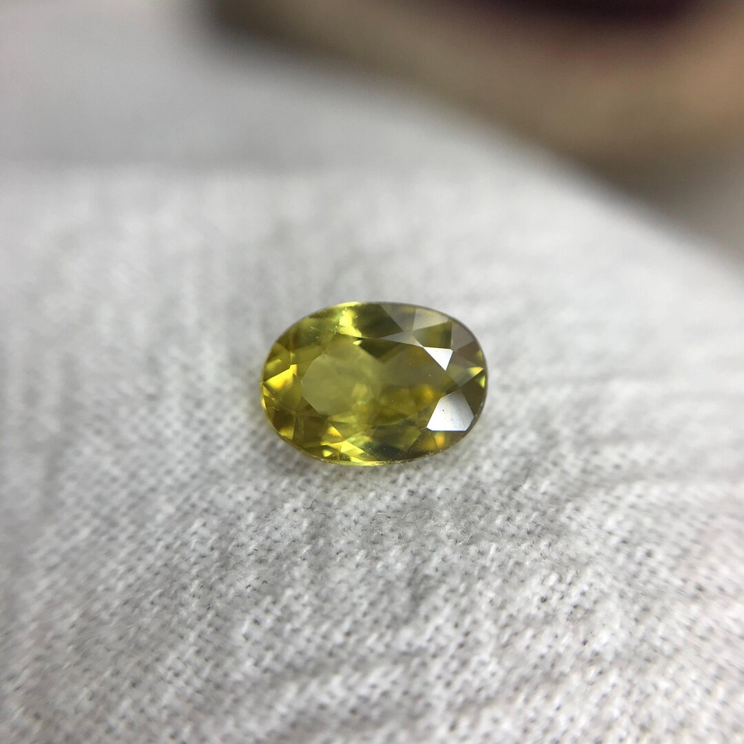 0.96 Ct Yellow Sphene 7.5x5.5mm Oval Cut, Natural Untreated From ...