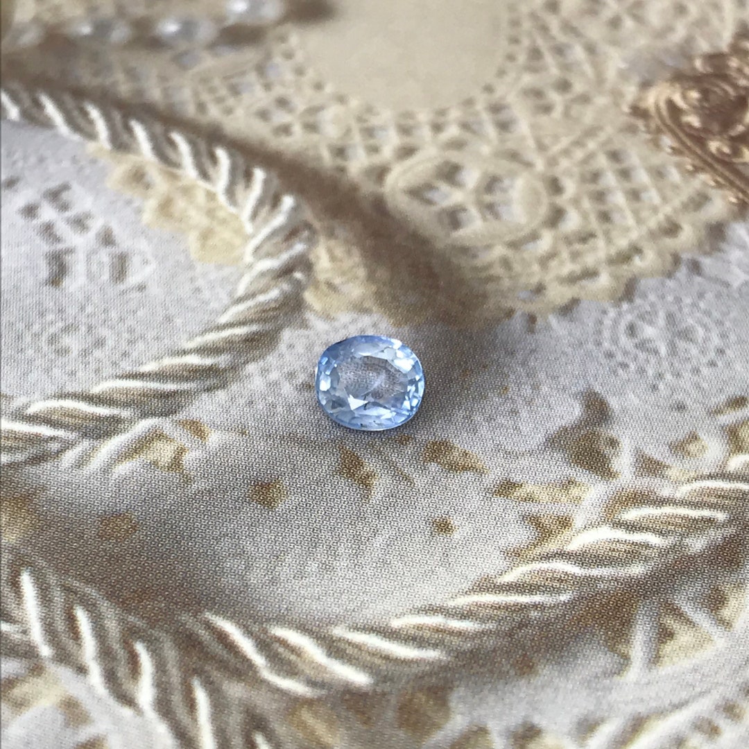 Natural Light Blue Sapphire 0.71 Carat 5.2 X 4.8 Mm Round Oval Genuine ...