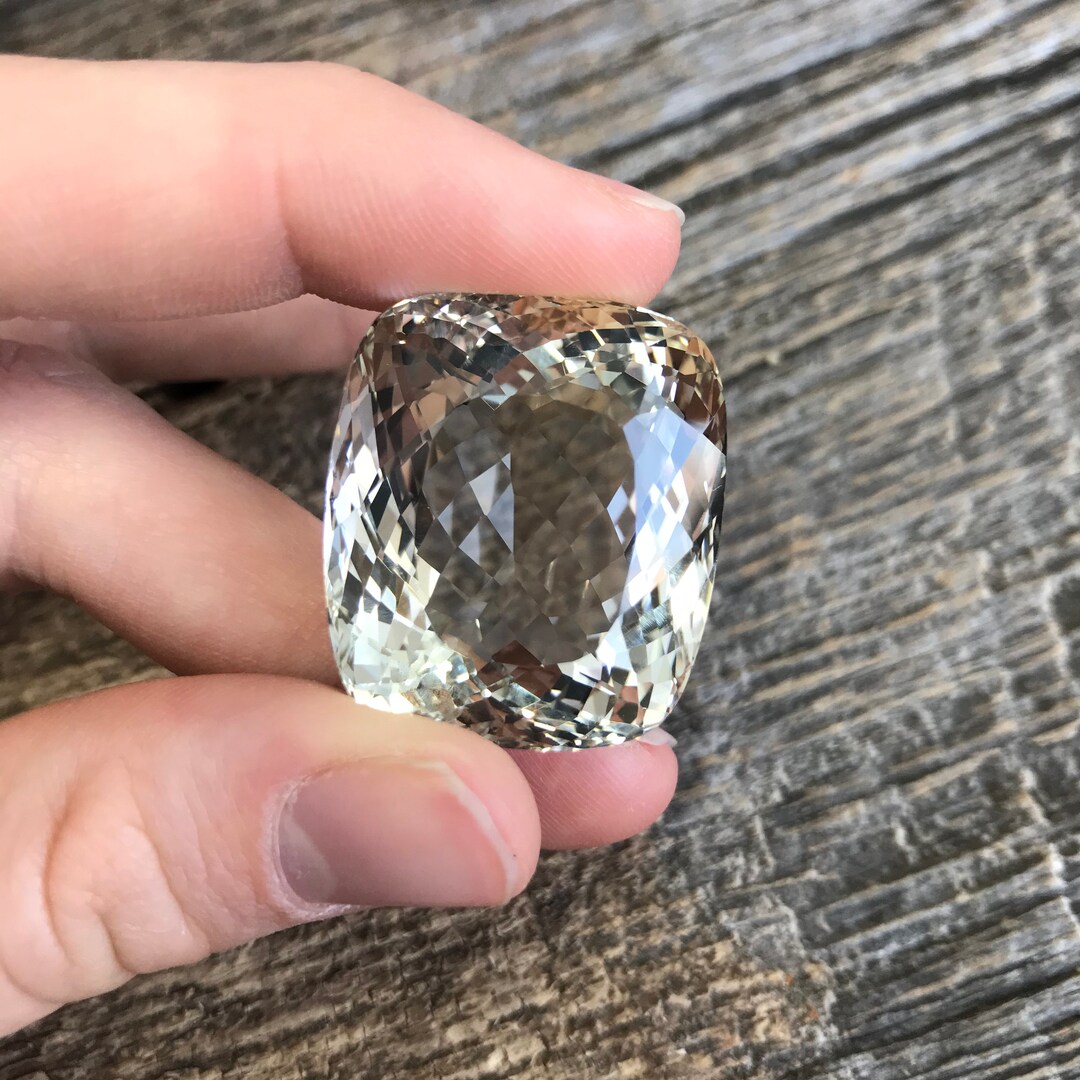 126 Carat Huge Natural Topaz 30x25mm Rectangle Cushion Cut Light Golden ...