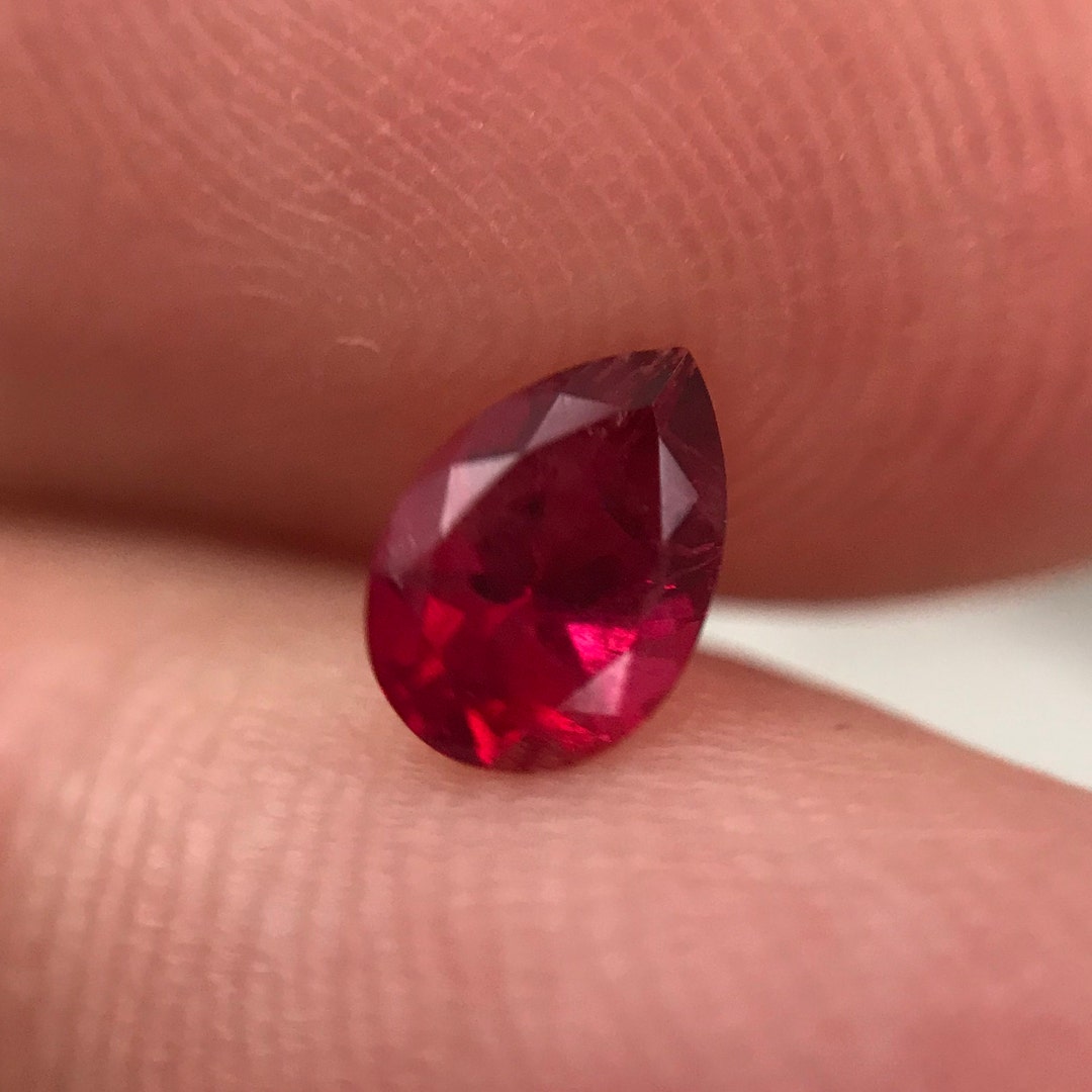 0.31 Carat Red Beryl 5.74x4mm Pear Cut, Natural Utah Red Beryl, Faceted ...