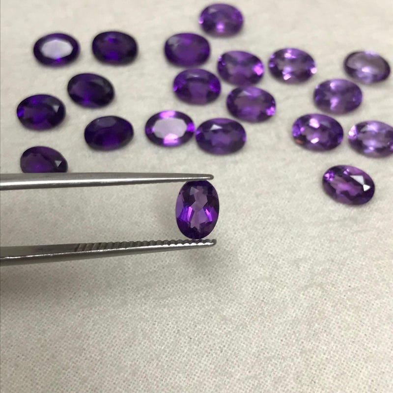 Faceted Oval Amethyst - Etsy