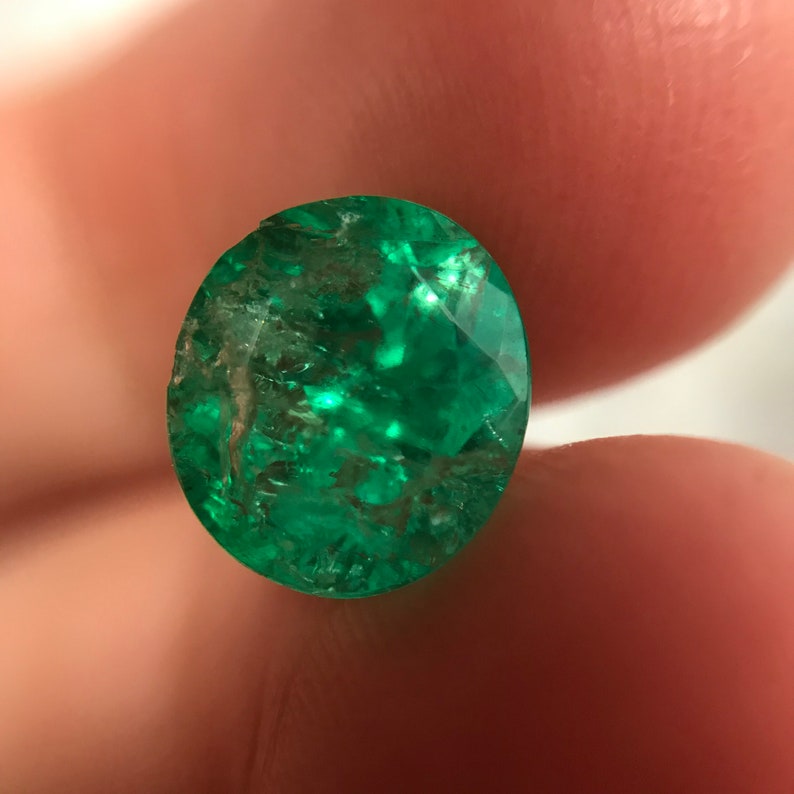 8x9mm Natural Emerald 2.4 Carat Oval Cut Loose Faceted Gem - Etsy