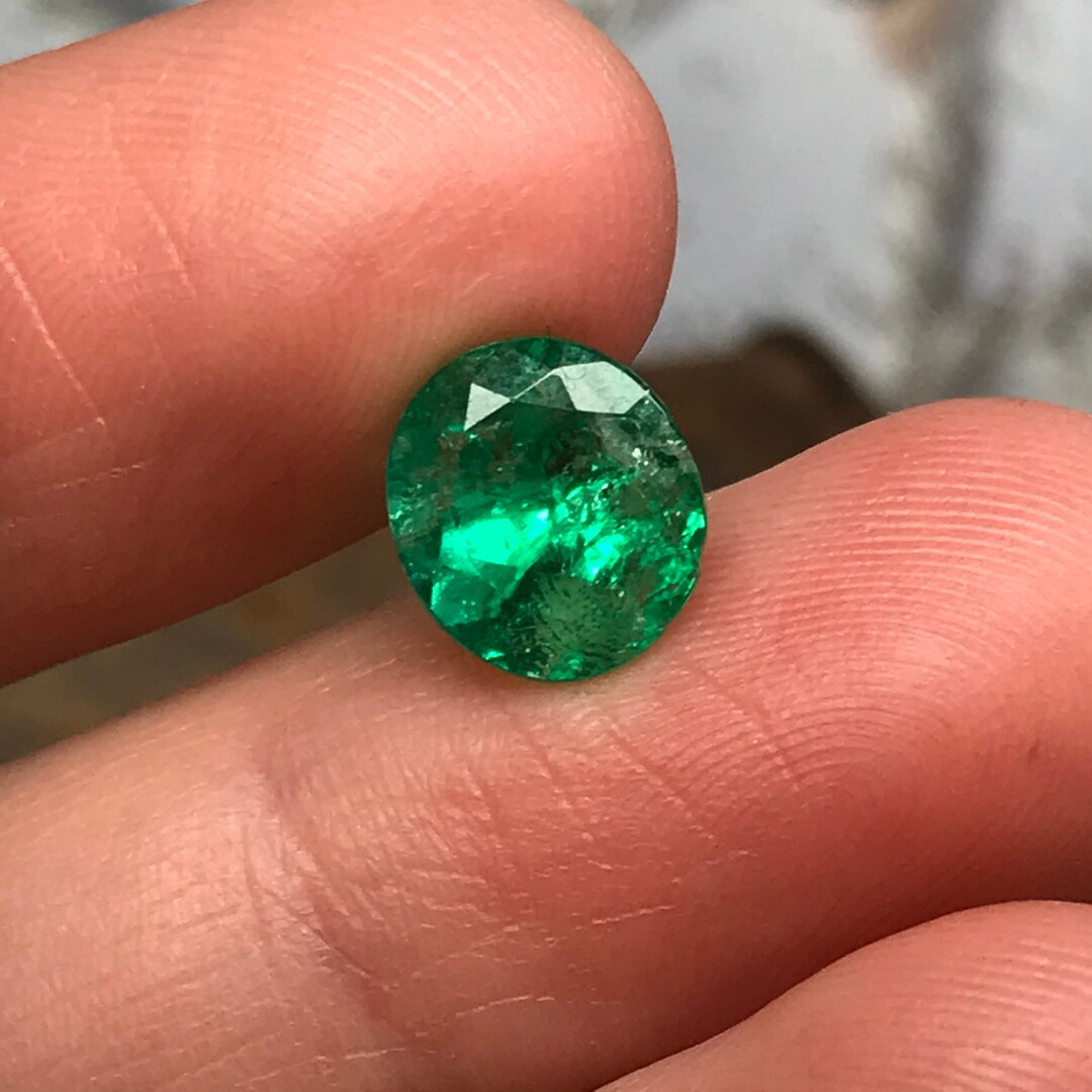 8x9mm Natural Emerald 2.4 Carat Oval Cut Loose Faceted Gem Precious ...