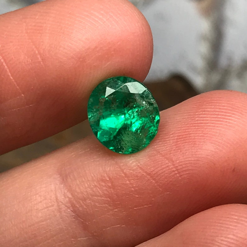 8x9mm Natural Emerald 2.4 Carat Oval Cut Loose Faceted Gem - Etsy
