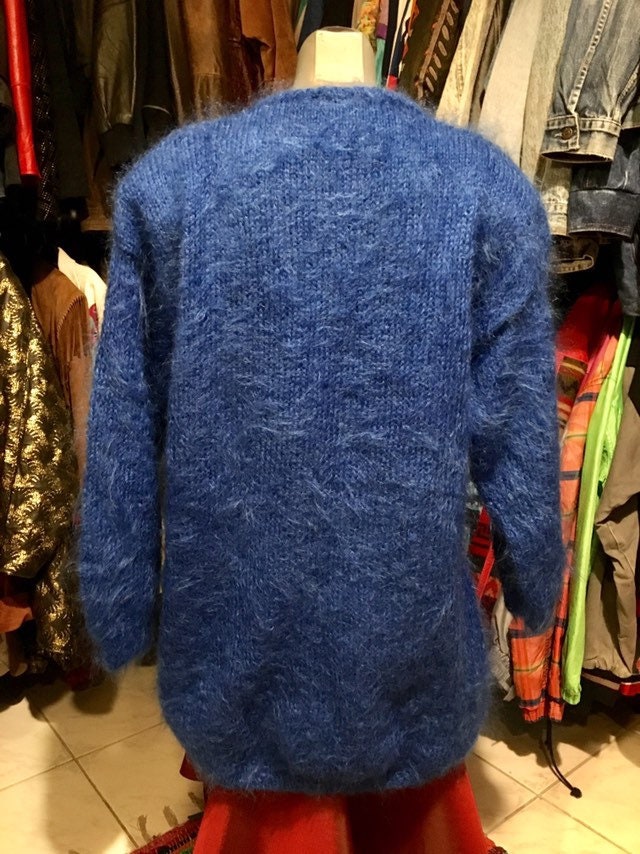1980s Kingblue Furry Long Dropped Shoulders Sweater Jumper | Etsy Ireland