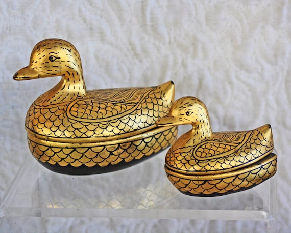Black and Gold Lacquer Ducks From SE Asia | Etsy