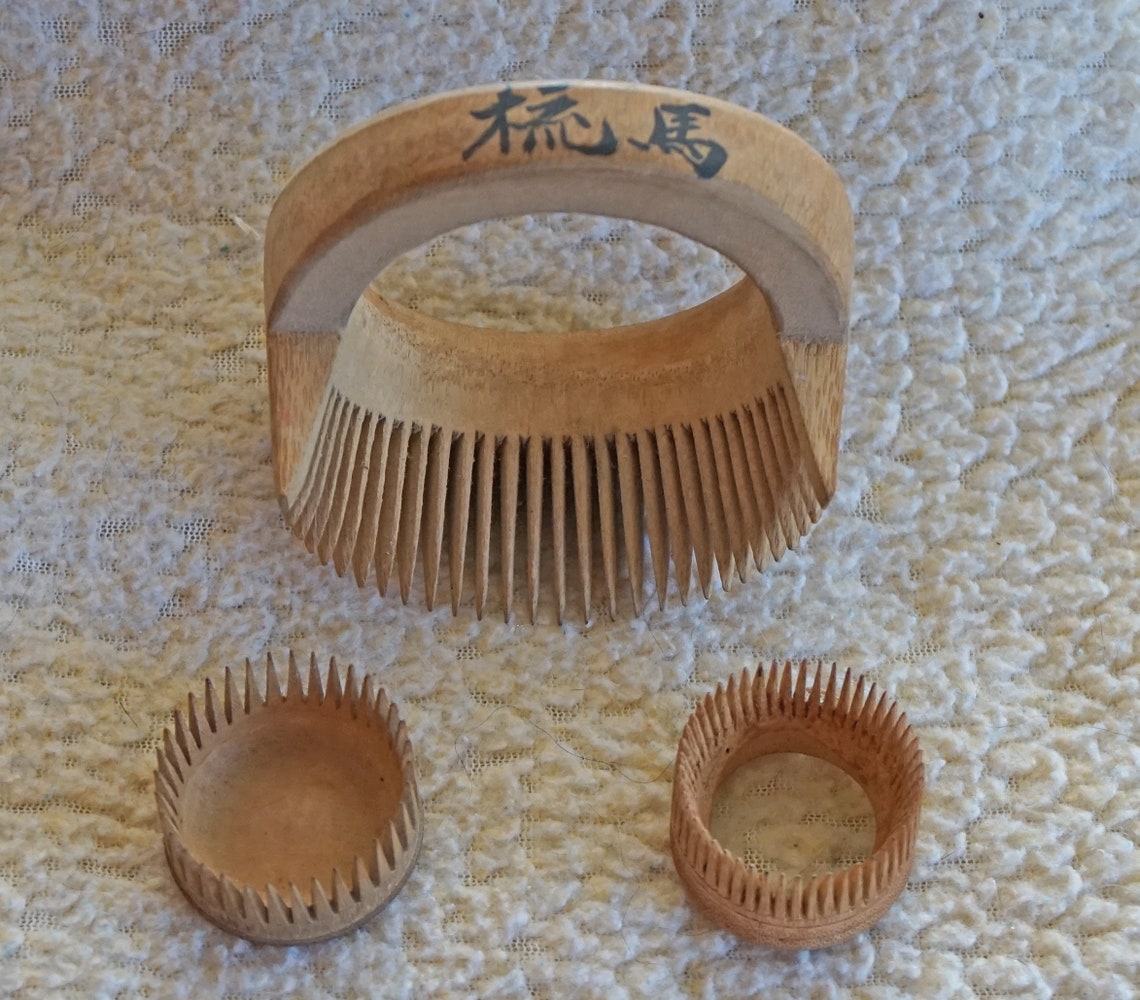 Old Chinese Bamboo Hair Combs With Chinese Writing | Etsy