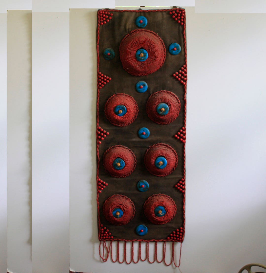 Large Vintage African Beaded Panel - Etsy