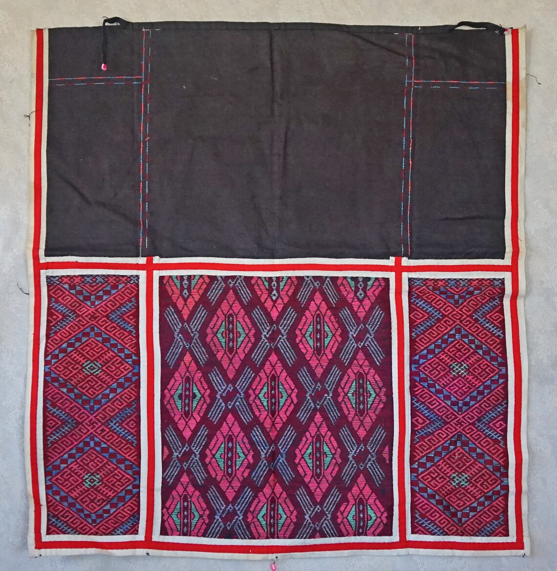 Antique Chinese Miao Ethnic Minority Woman's Embroidered Festival Apron ...