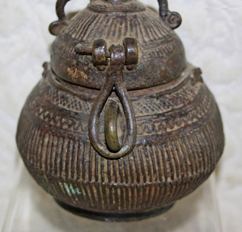 Antique Cast Iron Container From Orissa India - Etsy