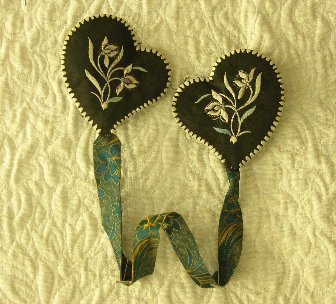 Antique Chinese Pair of Embroidered Ear Muffs From Qing Dynasty - Etsy