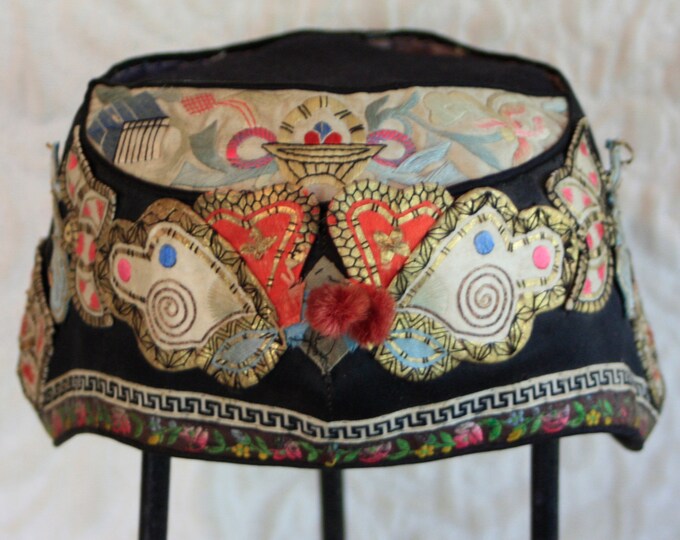 Antique Chinese Qing Dynasty Child Embroidered Hat Head Band - Etsy