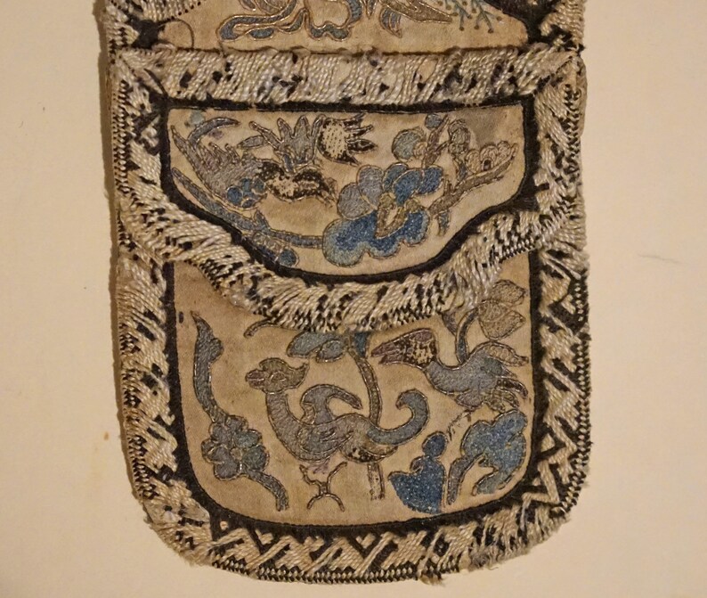 Antique Chinese Embroidered Purse Qing Dynasty - Etsy