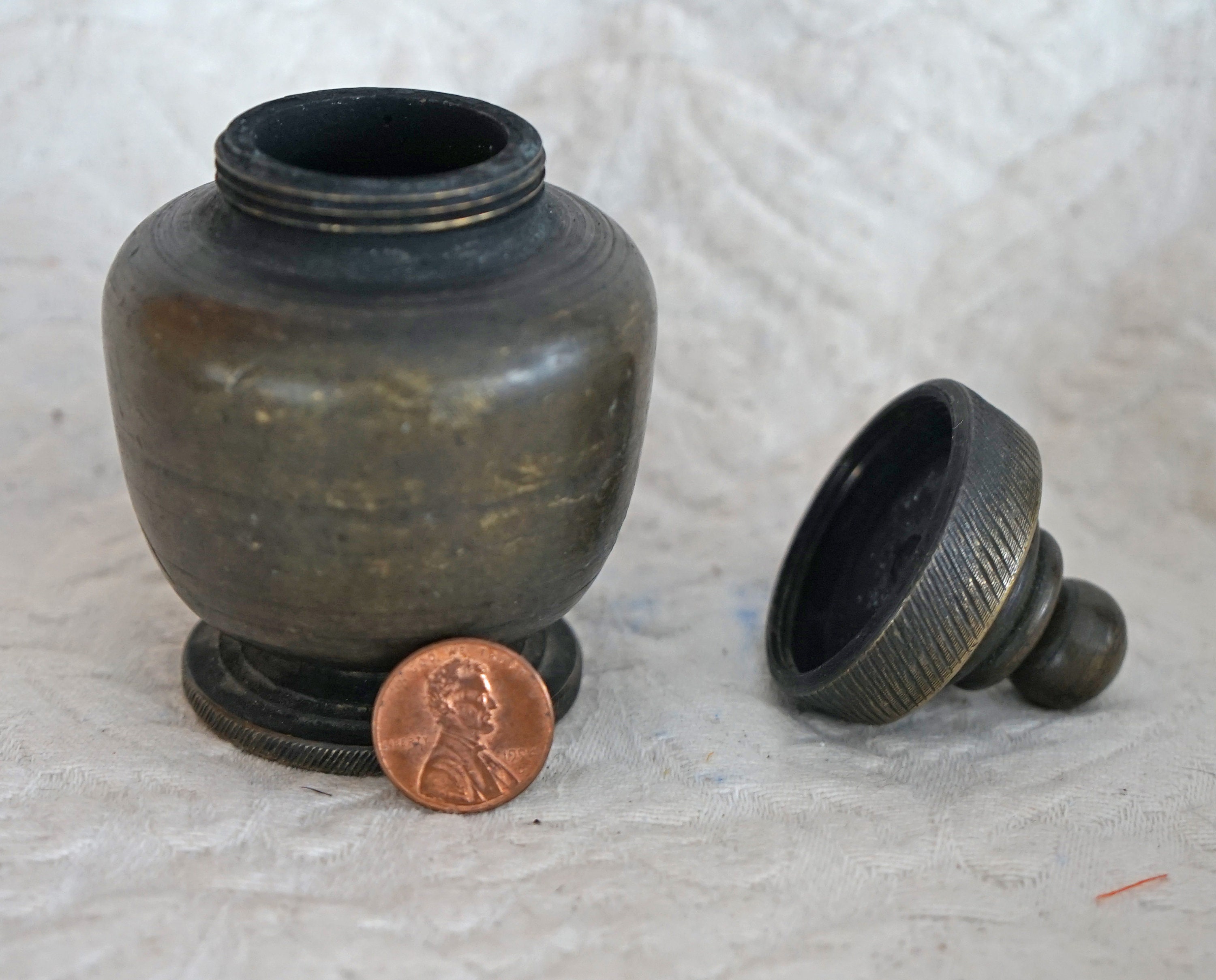 Set of 3 Antique Cast Bronze Inkwells - Etsy