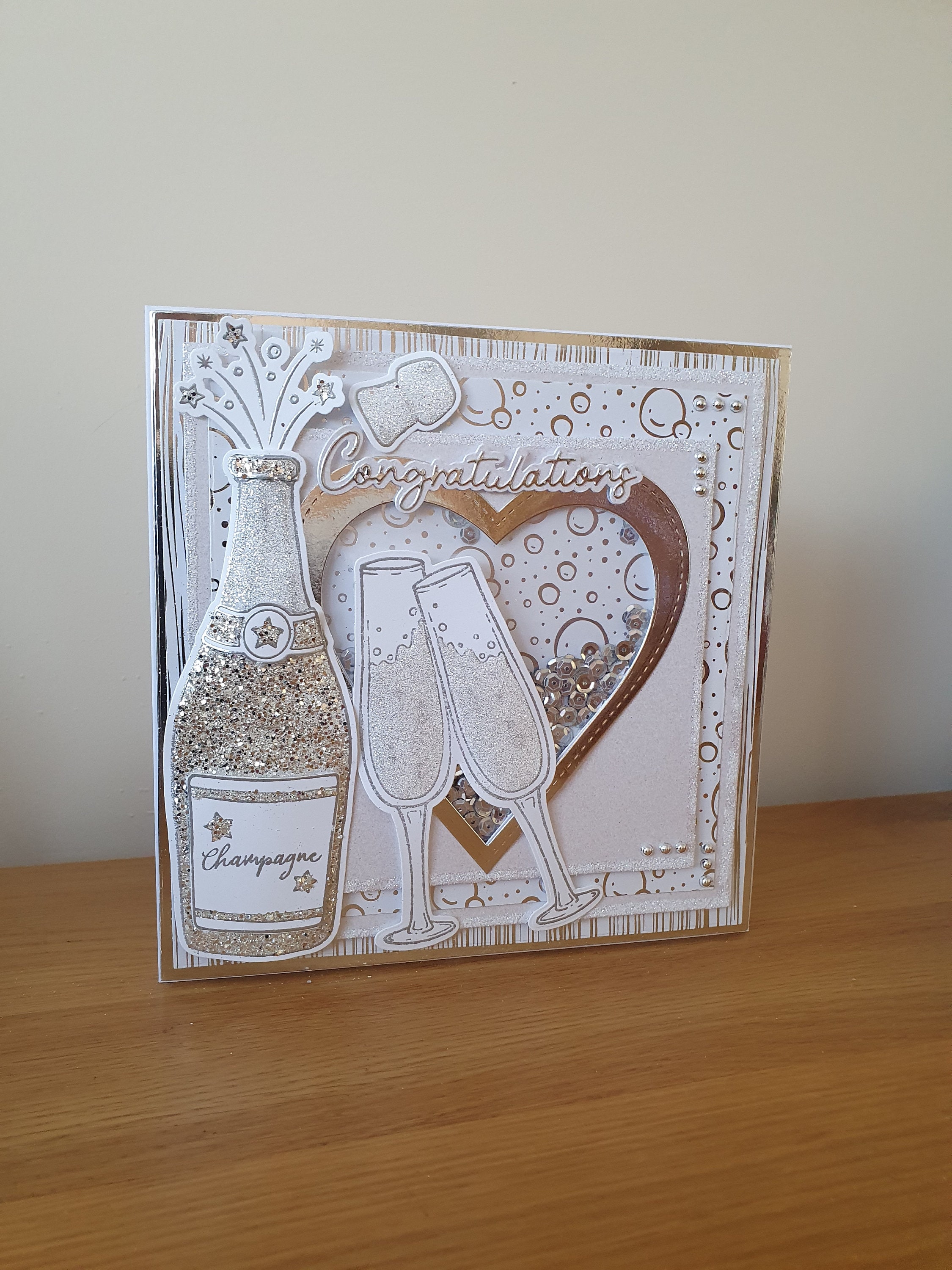 Luxury Boxed Wedding Card Congratulations Shaker Card - Etsy