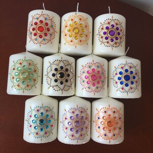 Set of 10 Personalized Candles with names or dates | Etsy