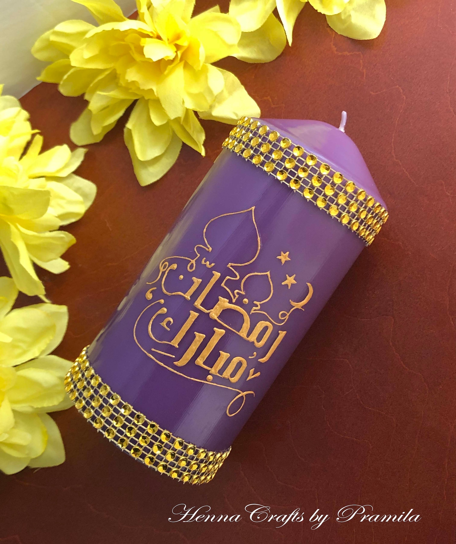 Set of 2 Arabic Ramadan Mubarak Candles Ramadan Decoration | Etsy