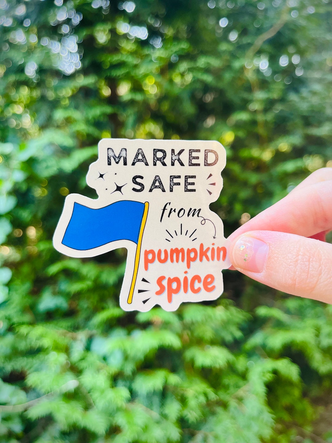 Anti Pumpkin Spice Sticker | Marked Safe From Pumpkin Spice | Halloween ...