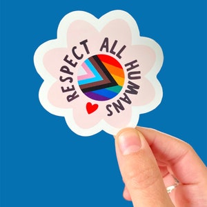 Respect All Humans Sticker / Magnet | Water Bottle, Laptop, Car | Equal ...