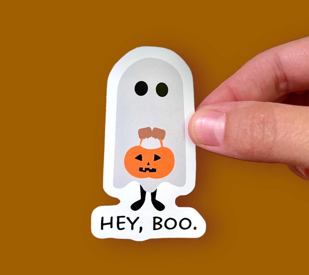 Hey Boo Cute Ghost Vinyl Sticker | Cute Ghost Magnet | Friendly Ghost ...