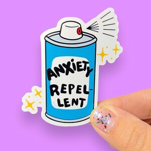 Anxiety Repellent Spray Vinyl Sticker | Water Bottle, Laptop, Car ...