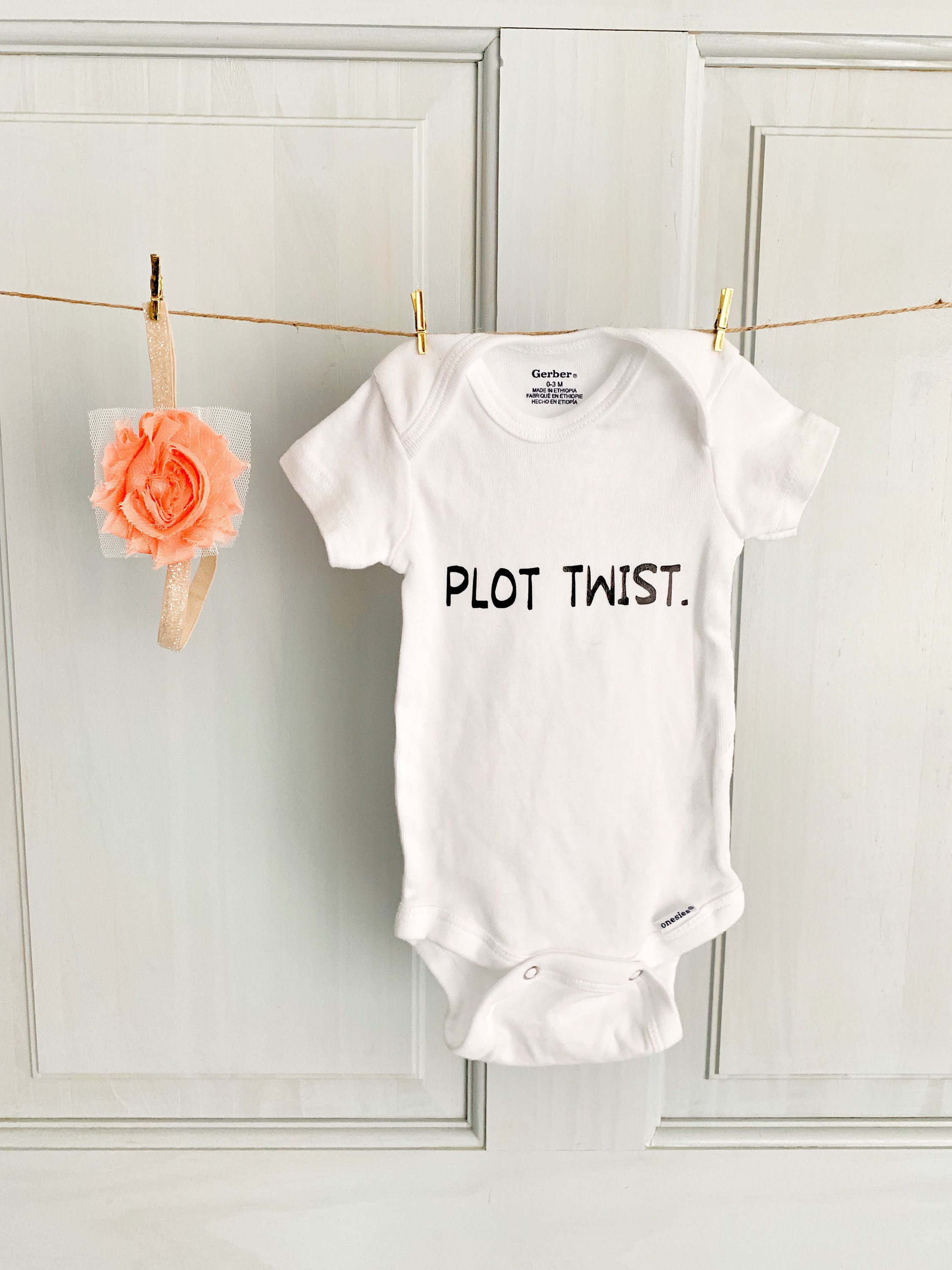 Plot Twist Baby Announcement Snapsuit Baby Announcement - Etsy
