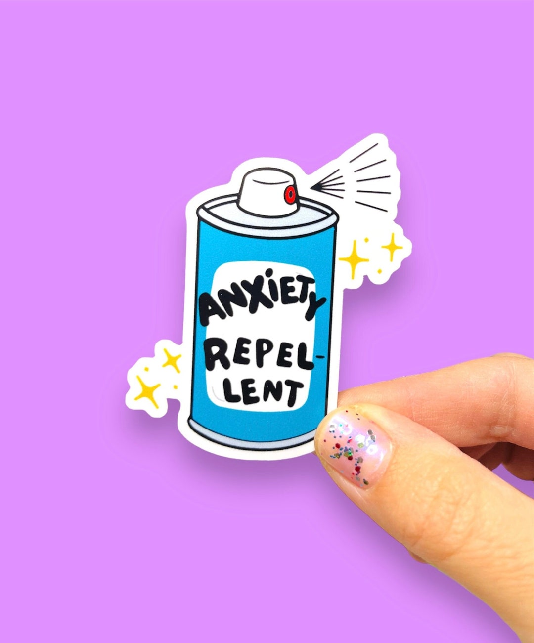 Anxiety Repellent Spray Vinyl Sticker | Water Bottle, Laptop, Car ...
