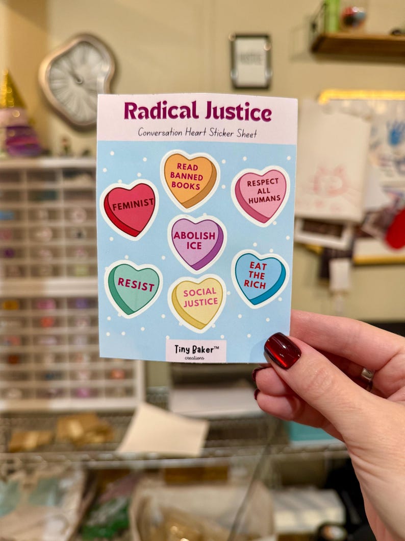 Progressive Candy Hearts Valentine Sticker Sheet | Peel & Stick ...