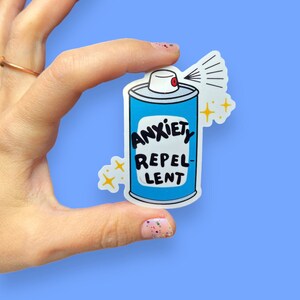 Anxiety Repellent Spray Vinyl Sticker Water Bottle, Laptop, Car Mental ...