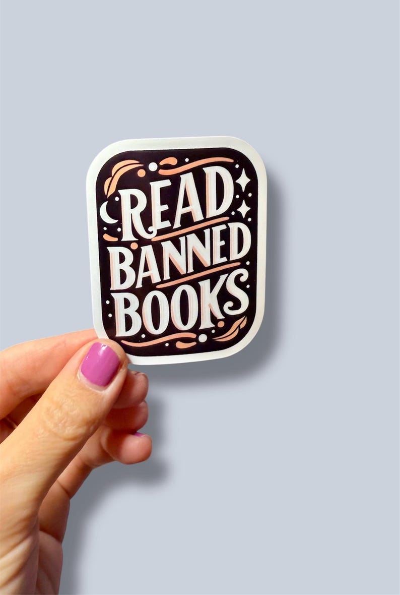 Read Banned Books Vinyl Sticker | Water Bottle, Laptop | Mental Health ...