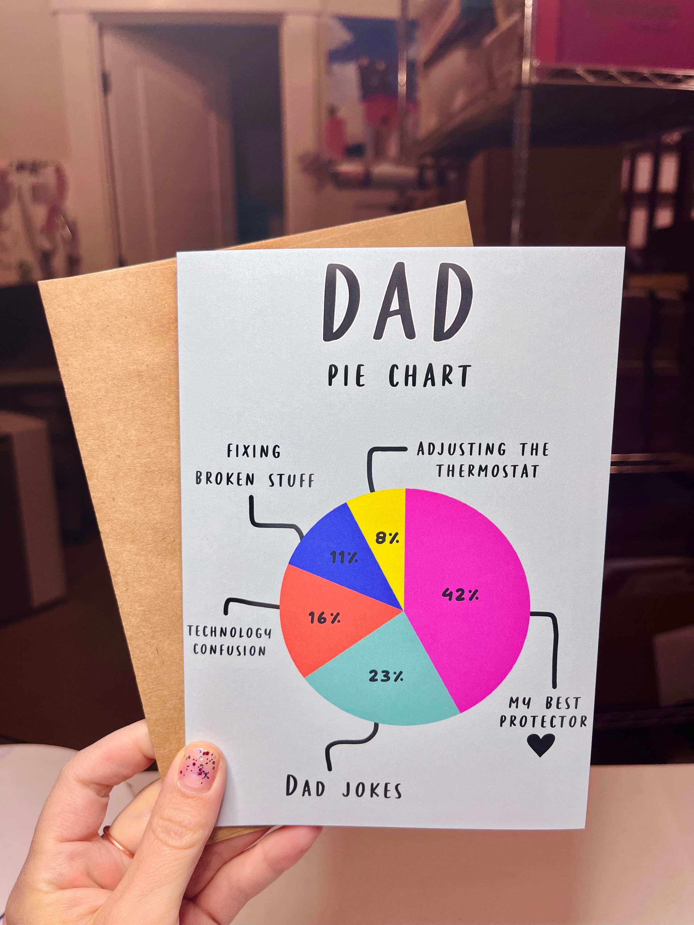 Dad Pie Chart Father’s Day Card / Dad Birthday Card | Funny Graph ...
