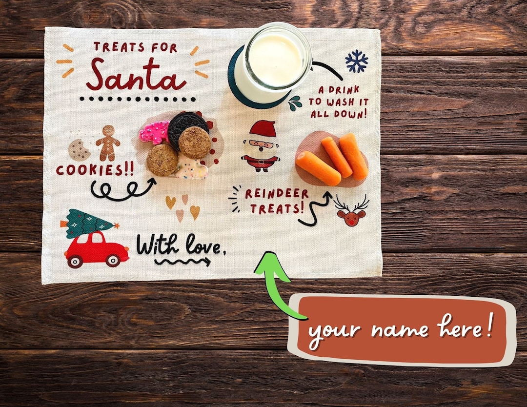 Personalized Cookies for Santa Placemat | Christmas Eve Tradition ...