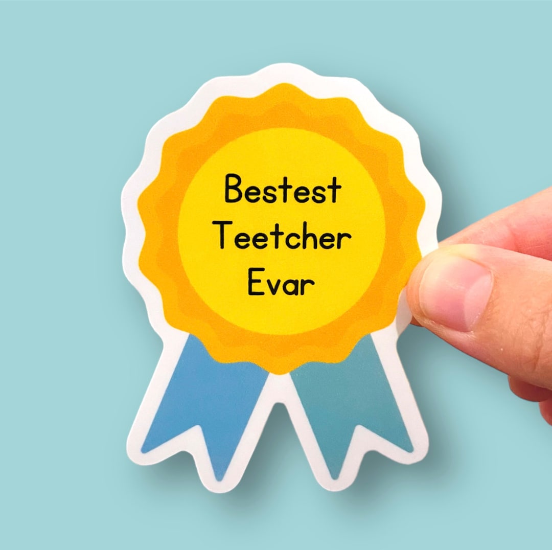 Teacher Award Vinyl Sticker | Best Teacher Ever | Gift for Teacher ...